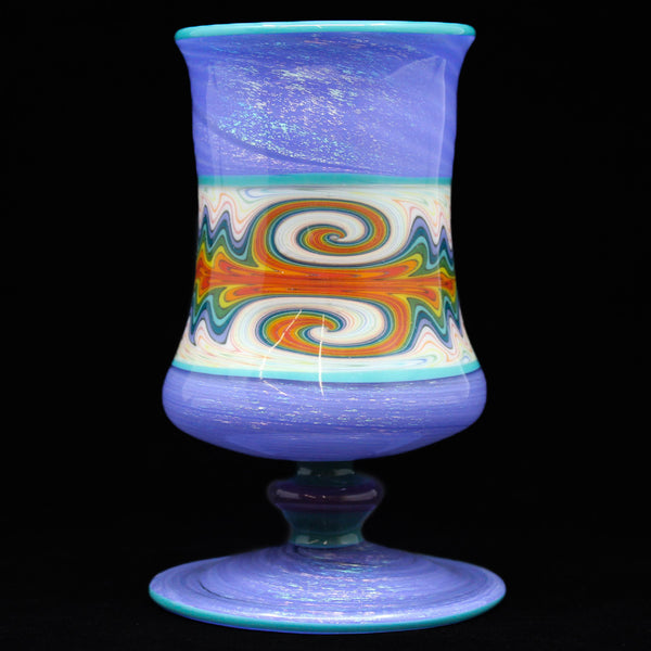Purple Dichro White Rainbow Mini Goblet - Drinking Vessels